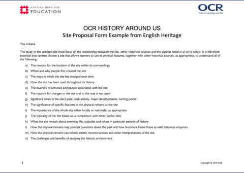 Carlisle Castle OCR Spec B - History Around Us Resource