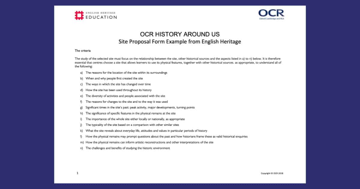 Carlisle Castle OCR Spec B - History Around Us Resource