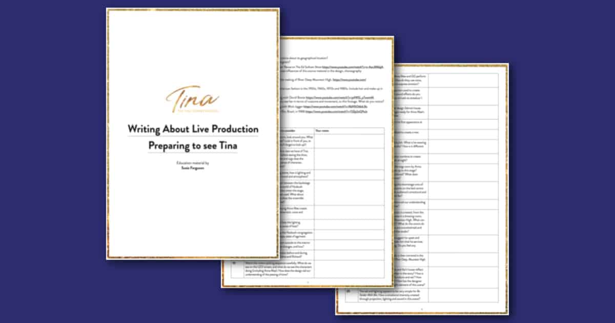 TINA - The Tina Turner Musical's Writing About The Live Production ...